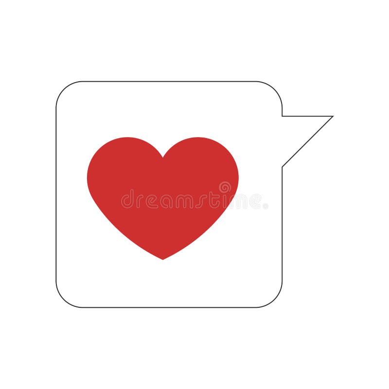 Isolated Heart Shape on a Bubble Chat Stock Vector - Illustration of ...
