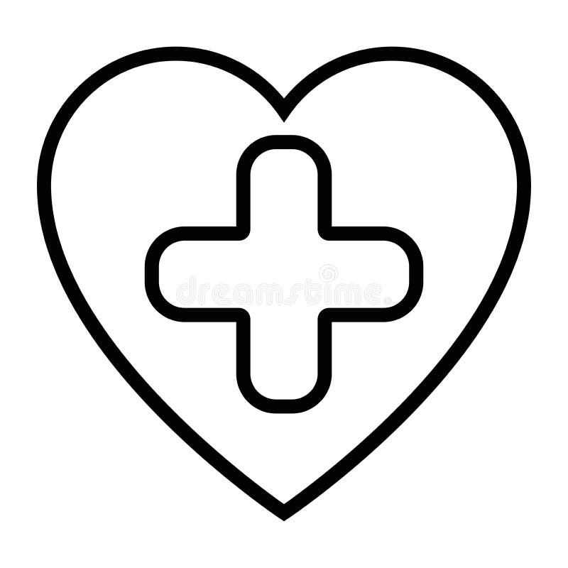 Isolated Heart Shape with Cross Symbol Icon Vector Stock Vector ...