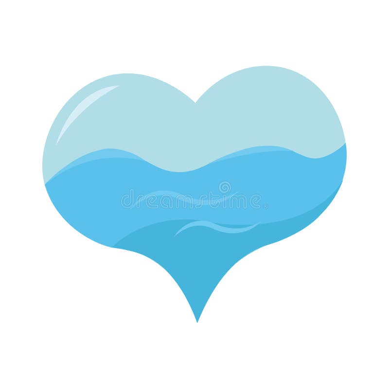 Isolated Heart Shape Drop of Water Flat Design Vector Stock Vector ...