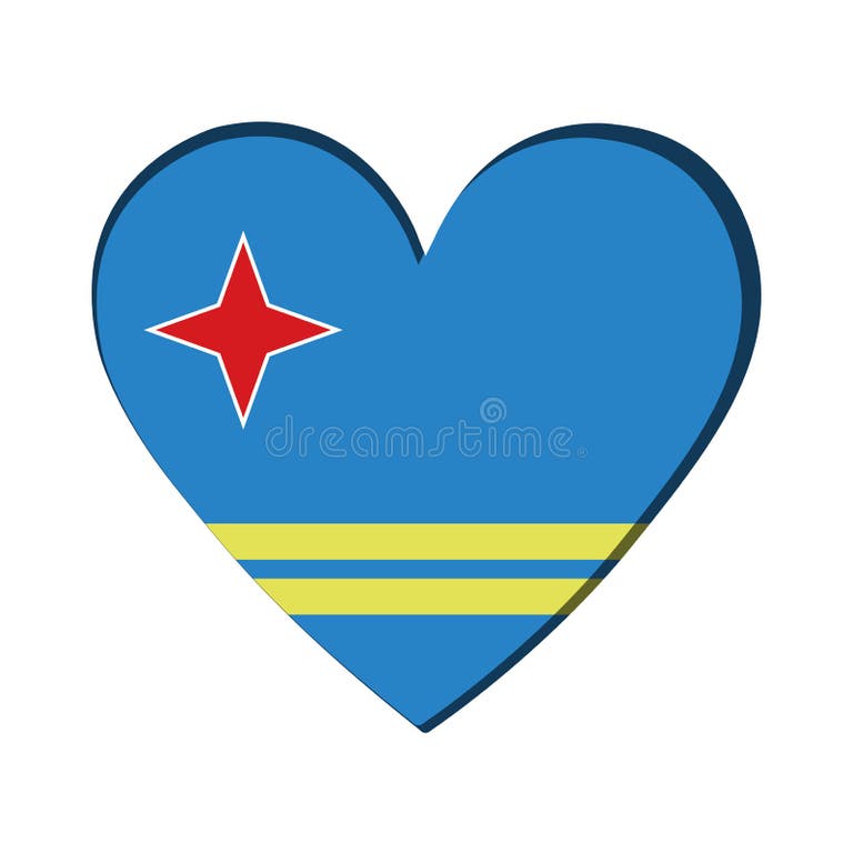 Isolated Heart Shape with the Flag of Aruba Vector Stock Vector ...