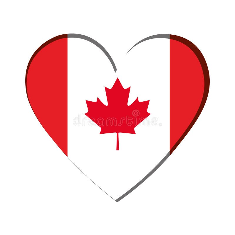 Isolated Heart Shape with the Flag of Canada Vector Stock Vector ...