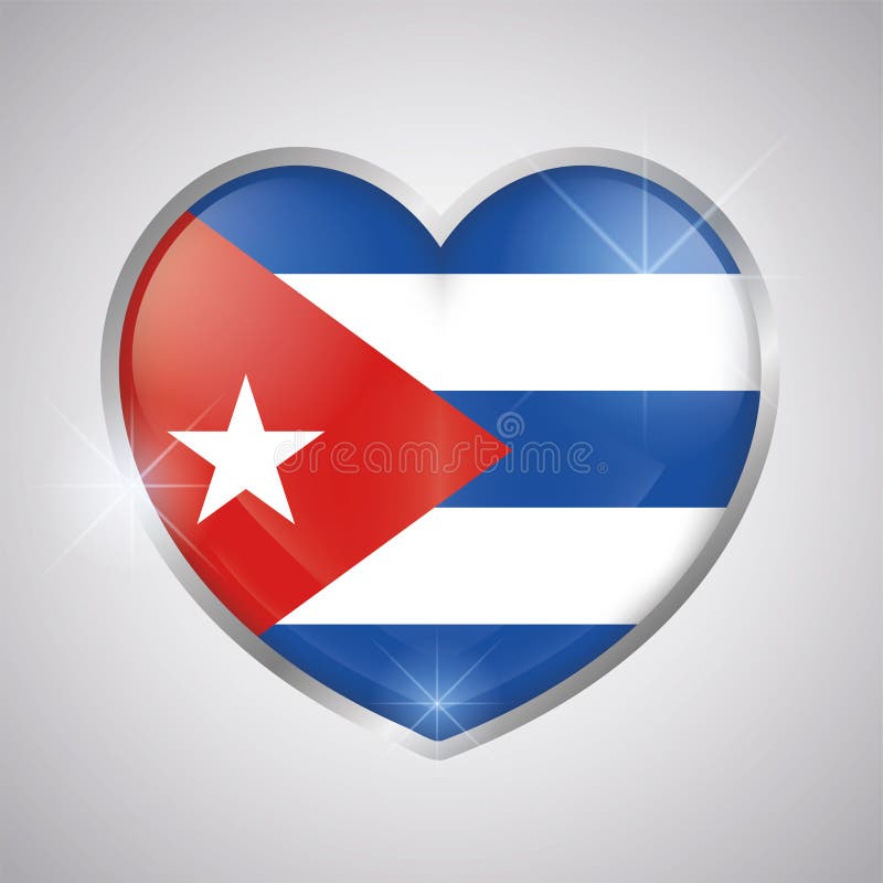 Isolated Heart Shape With The Flag Of Cuba Stock Vector Illustration