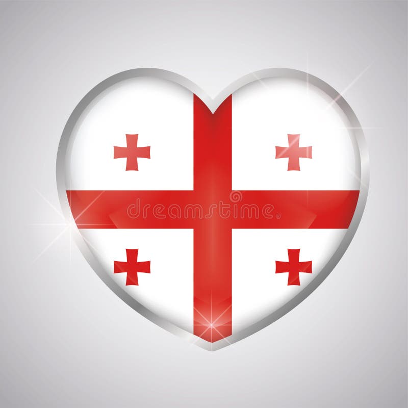 Isolated Heart Shape with the Flag of Georgia Stock Vector ...