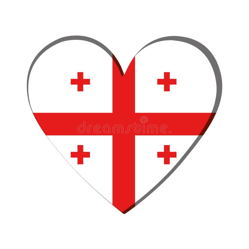 Isolated Heart Shape with the Flag of Georgia Vector Stock Vector ...