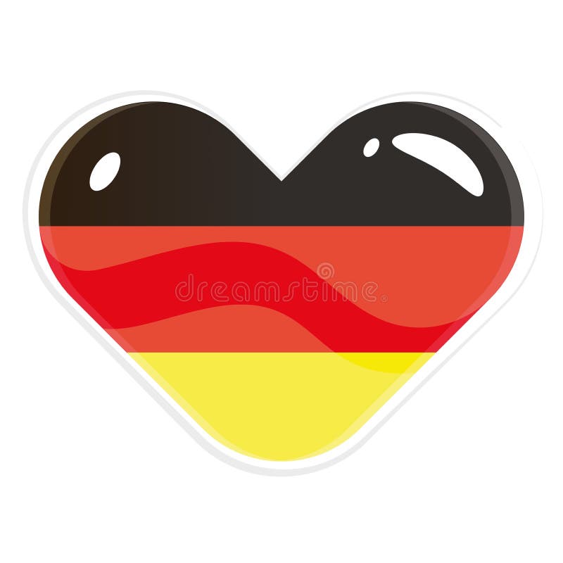 Isolated Heart Shape with the Flag of German Vector Stock Vector ...