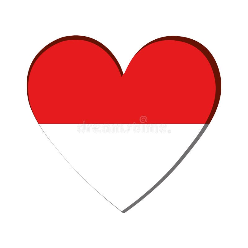Isolated Heart Shape with the Flag of Indonesia Vector Stock Vector ...