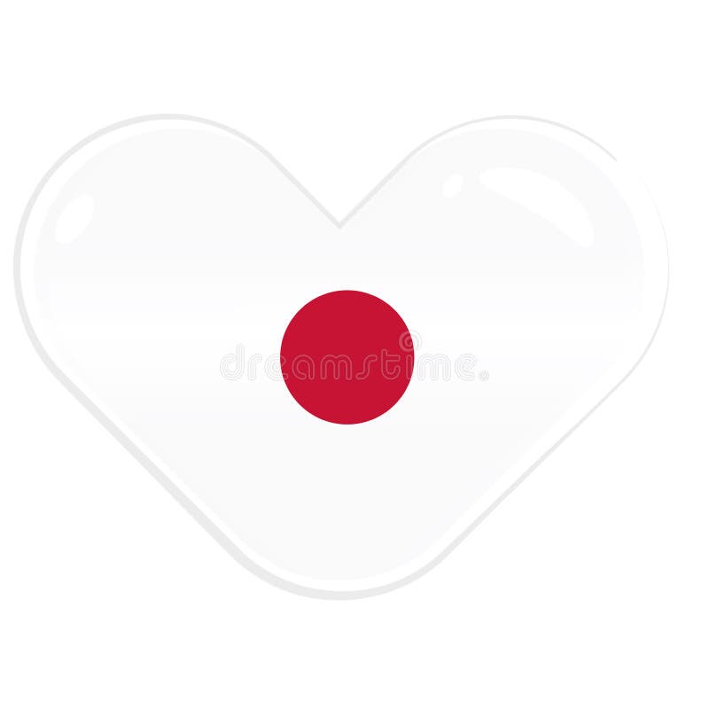 Isolated Heart Shape with the Flag of Japanese Vector Stock Vector ...