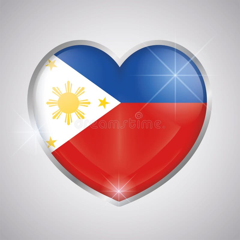 Isolated Heart Shape with the Flag of Philippines Stock Vector ...