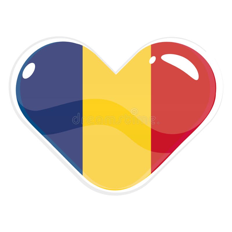Isolated Heart Shape with the Flag of Romania Vector Stock Vector ...