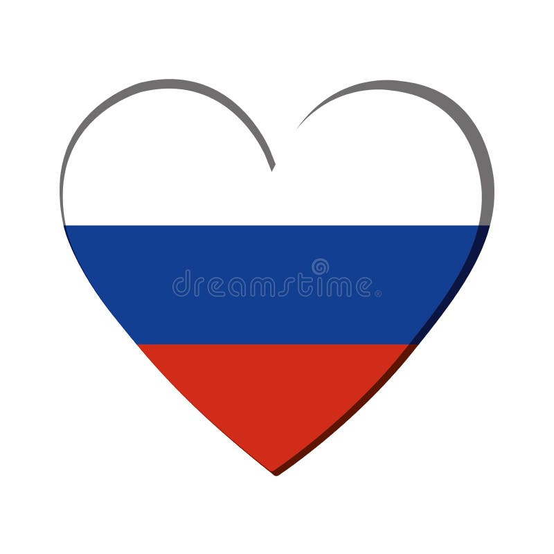 Isolated Heart Shape with the Flag of Russia Vector Stock Vector ...