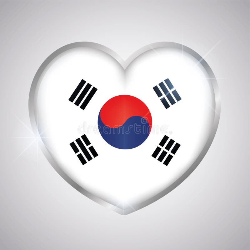 Isolated Heart Shape with the Flag of South Korea Stock Vector ...