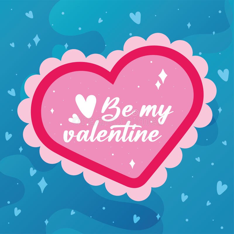 Isolated Heart Shape Sticker with Text Valentine Day Poster Vector ...