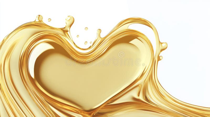 Isolated Heart-shaped Oil Splashes Decorated with Olive or Engine Oil ...