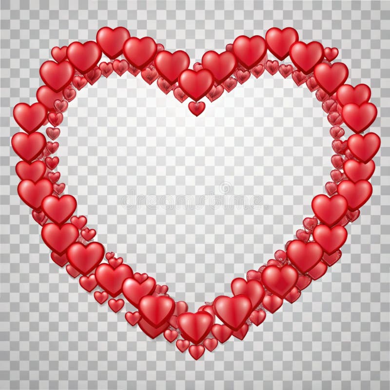 Isolated Hearts Frame Heart Shapes Arranged in a Circular Stock ...
