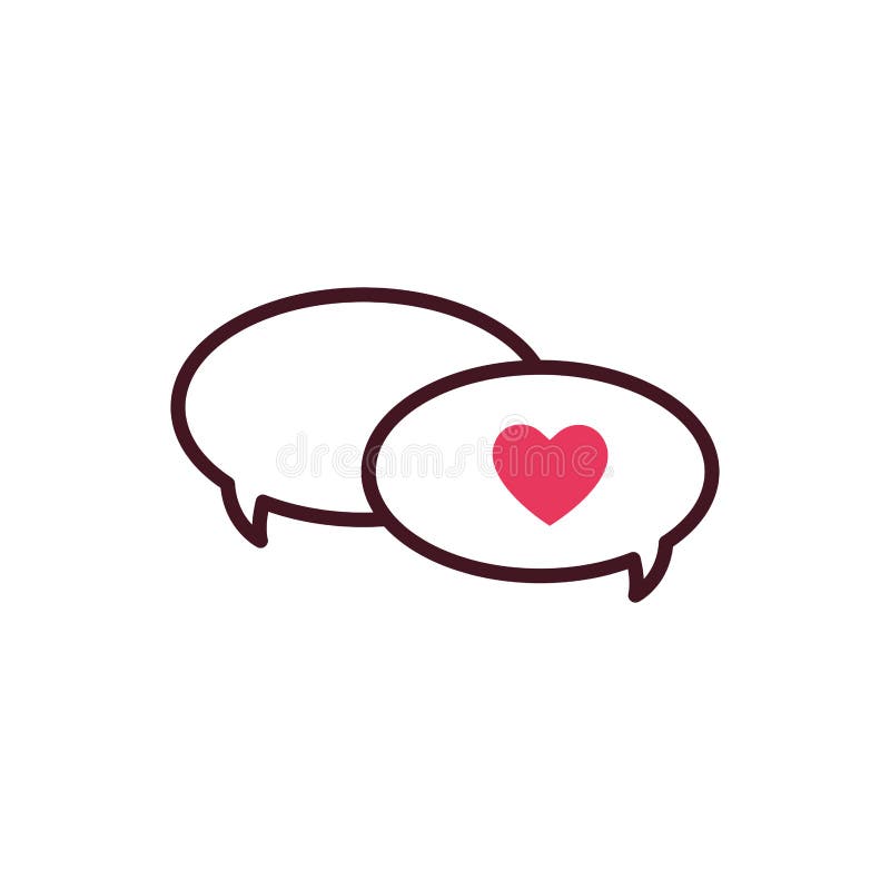 Isolated Hearts Inside Communication Bubbles Vector Design Stock Vector ...