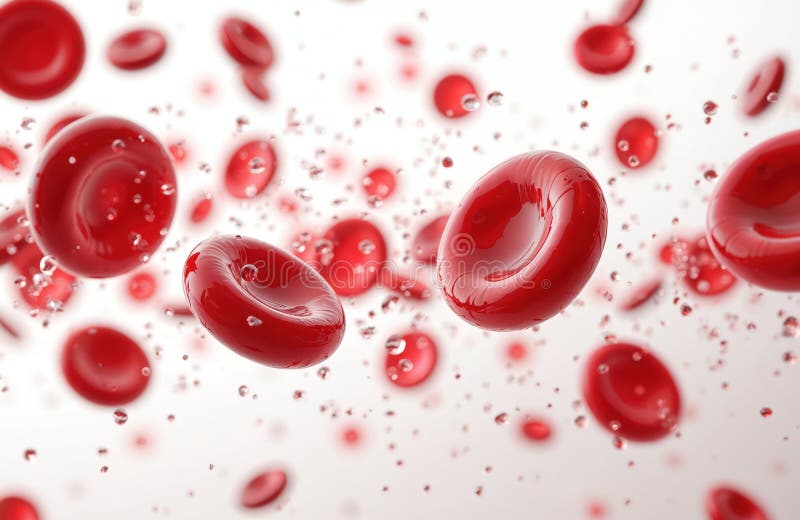 Isolated Hemoglobin Red Blood Cells on Transparent Backdrop ...