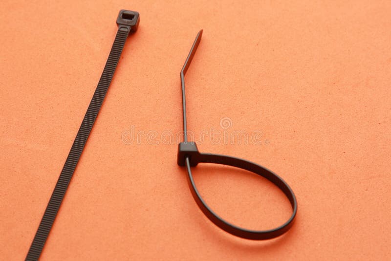 Isolated High Angle Top View Closeup Shot of a Black Plastic Clamp on ...