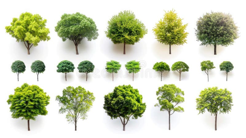 Isolated High-Definition Tree Collection on White Background Stock ...