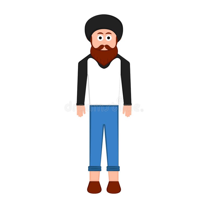Isolated Hipster Cartoon Character Stock Vector - Illustration of young ...