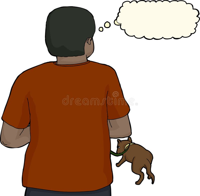 Isolated Hispanic Man with Dog Stock Illustration - Illustration of ...