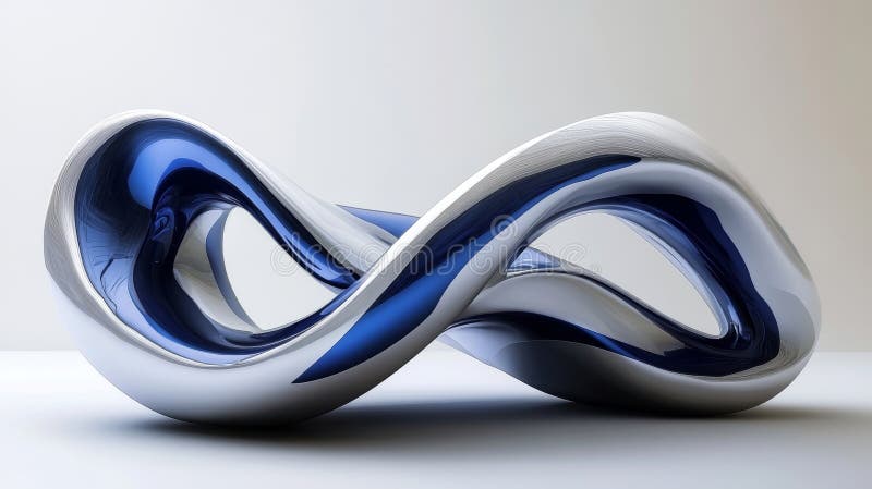 An Isolated, Holographic Chrome Object with a Glossy Glass 3D Abstract ...