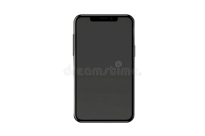 Isolated Horizontal Mobile Screen Mockup with Blank Display on ...