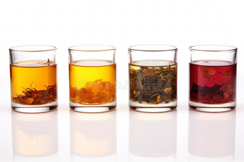 Isolated Hot Tea Sampler Gift Set on White Background. Different Teas ...