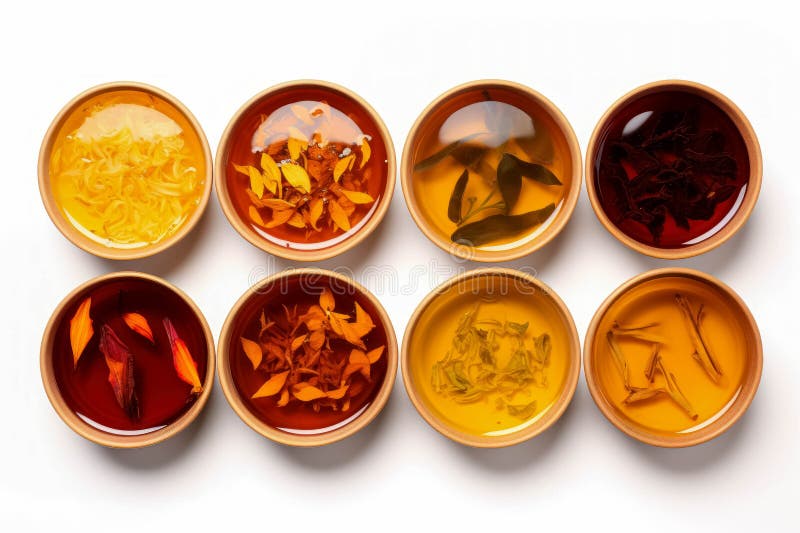 Isolated Hot Tea Sampler Gift Set on White Background. Different Teas ...