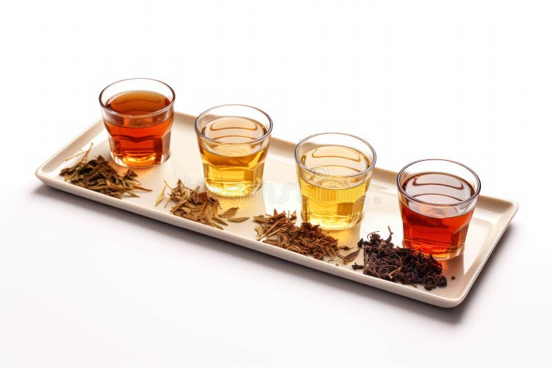 Isolated Hot Tea Sampler Gift Set on White Background. Different Teas ...