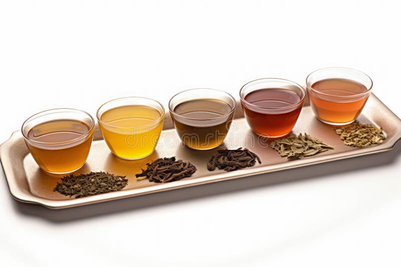 Isolated Hot Tea Sampler Gift Set on White Background. Different Teas ...
