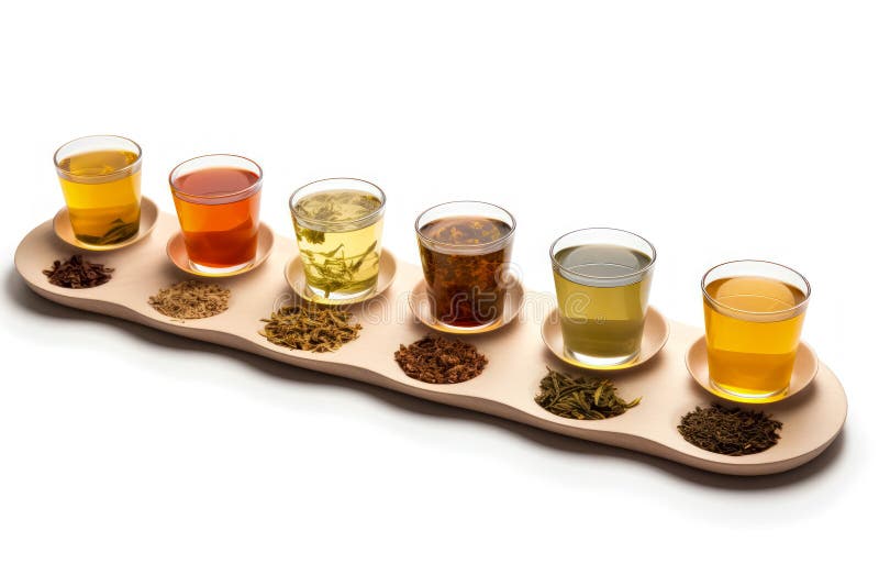 Isolated Hot Tea Sampler Gift Set on White Background. Different Teas ...
