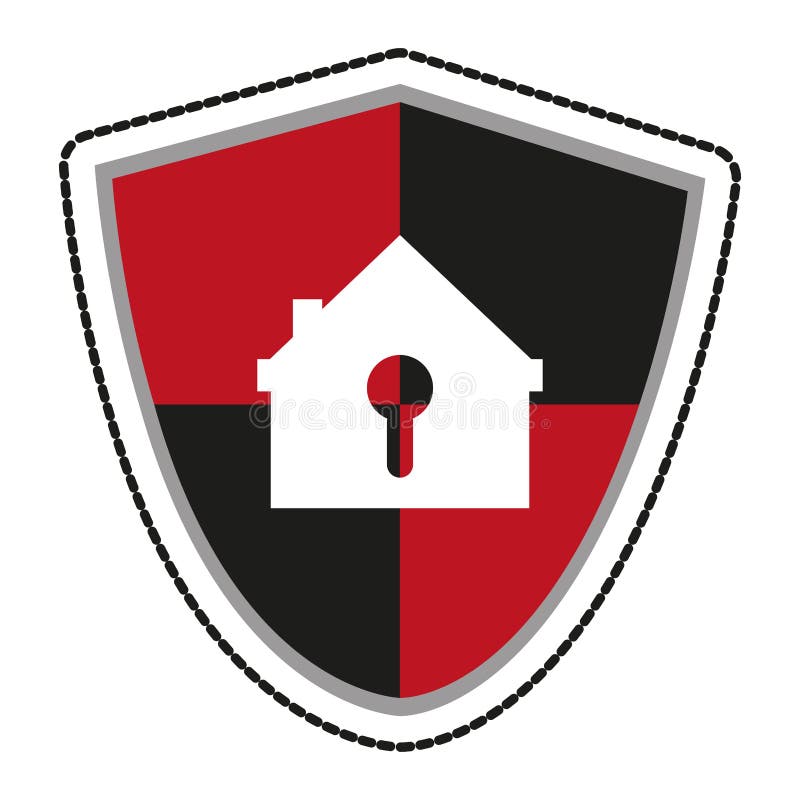 Isolated House and Shield Design Stock Vector - Illustration of warning ...