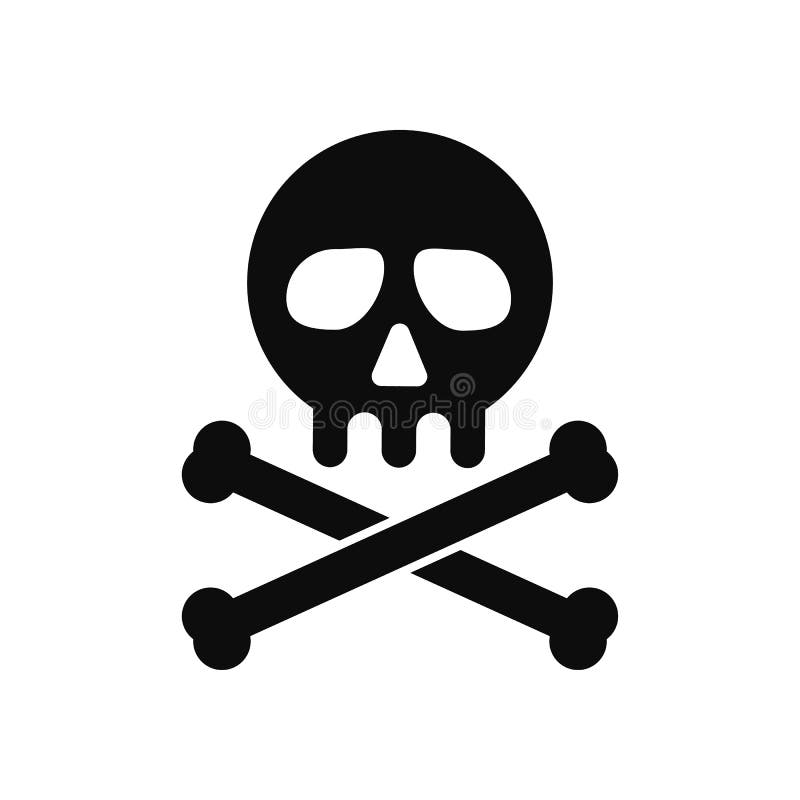 Isolated Human Skull Icon. Virus Detection Error Warning Symbol Stock ...