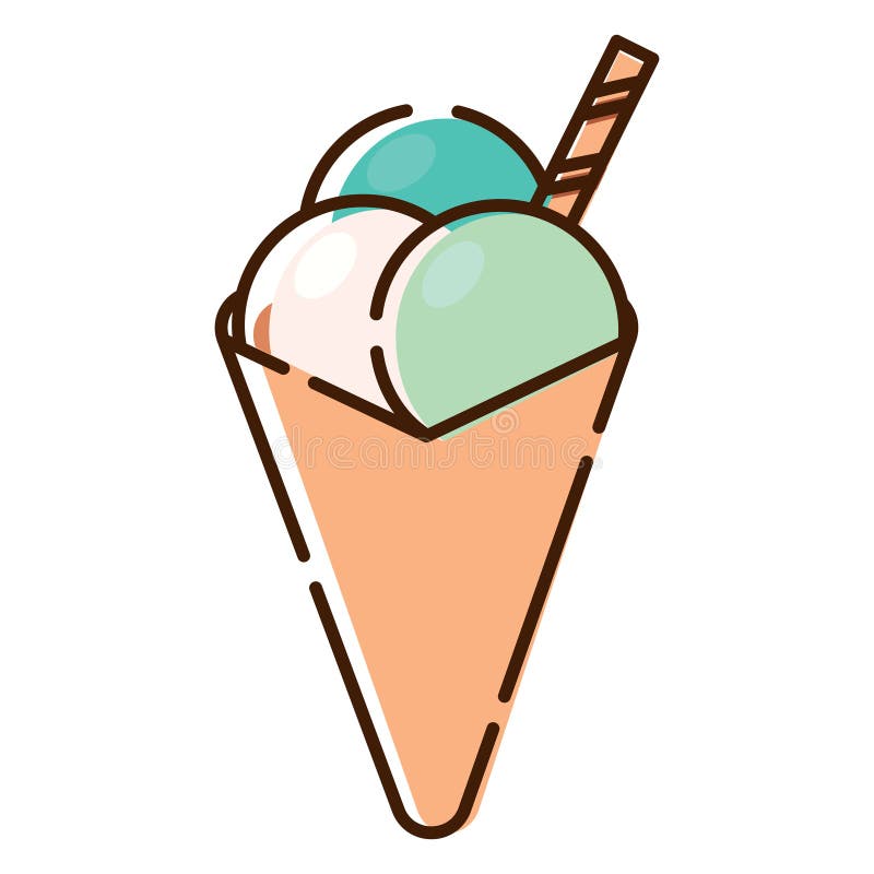 Isolated Ice Cream Cone Icon Vector Stock Vector - Illustration of ...