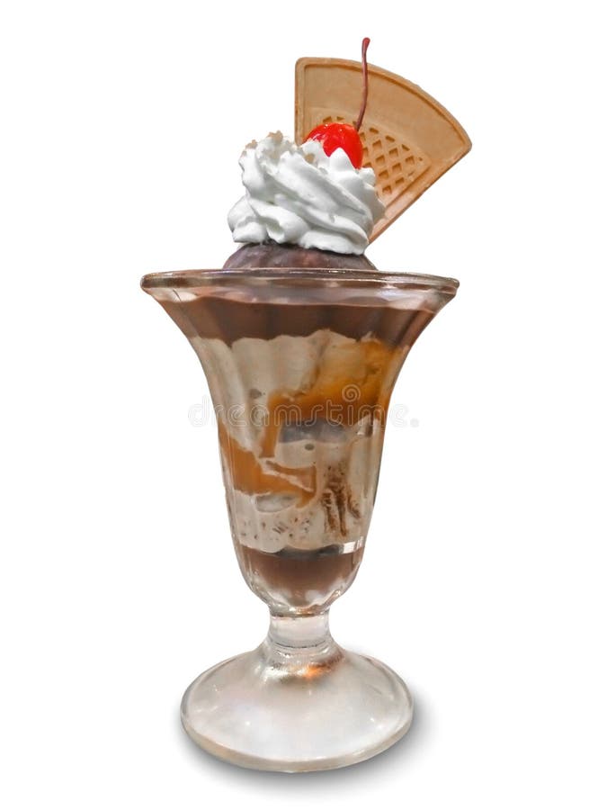 Isolated ice cream sundae stock photo. Image of drink - 73117032