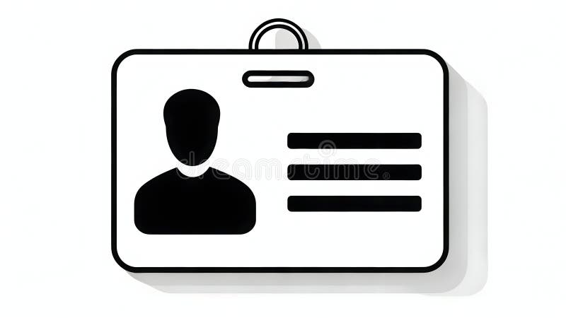 Isolated Identity Badge Icon with Generic Profile and Text Fields Stock ...