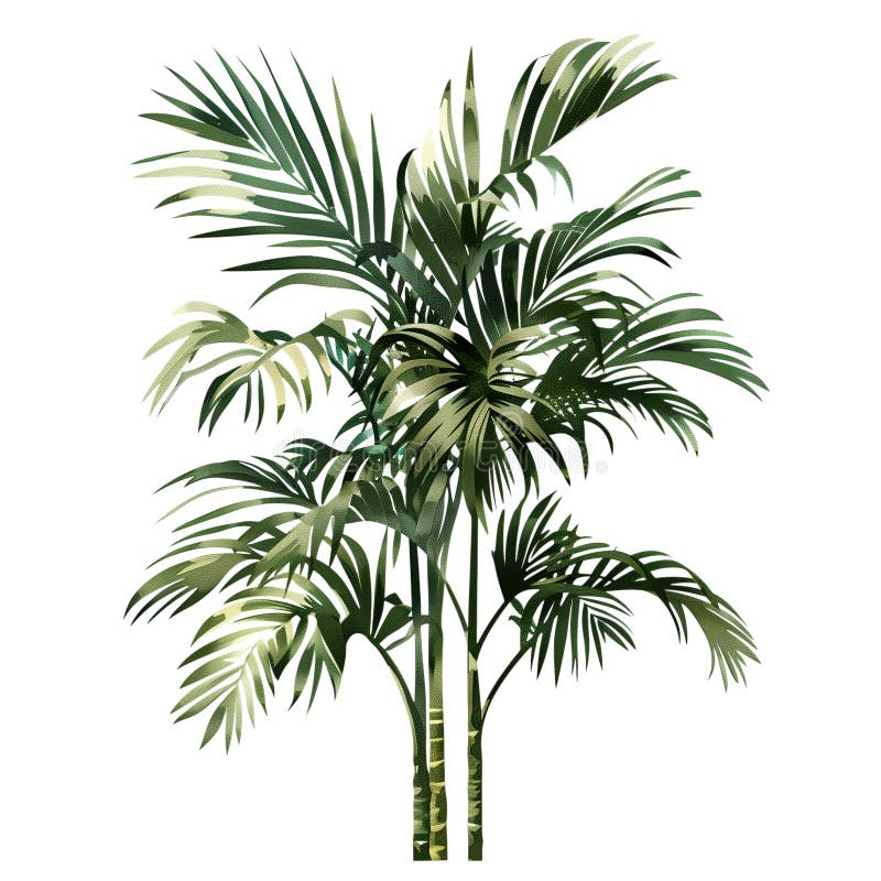 Isolated Illustration of Areca Palm Tree Stock Image - Image of palm ...