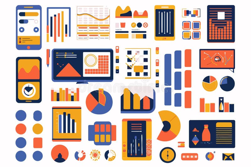 Isolated Illustration of Big Tech Icons Isolated Stock Vector ...