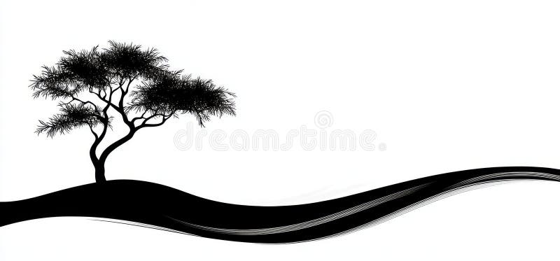 An Isolated Illustration of a Broadleaf Tree on a White Background ...