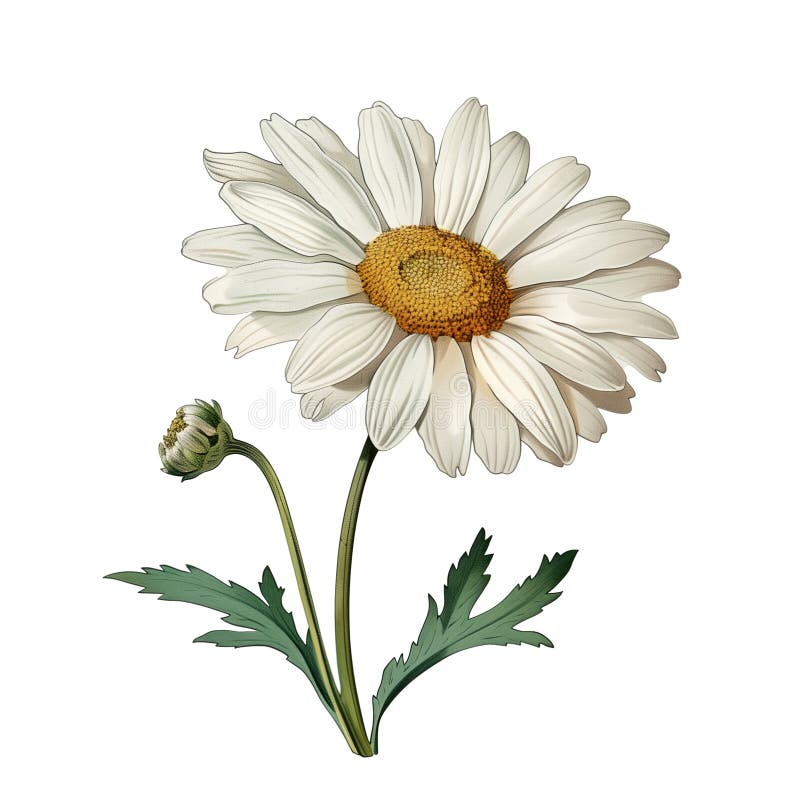 Isolated Illustration of Daisy Floral Element Stock Photo ...