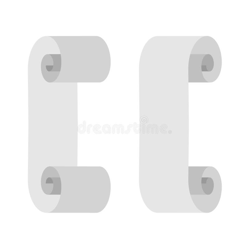 Gray paper scrolls stock vector. Illustration of parchment - 164467967