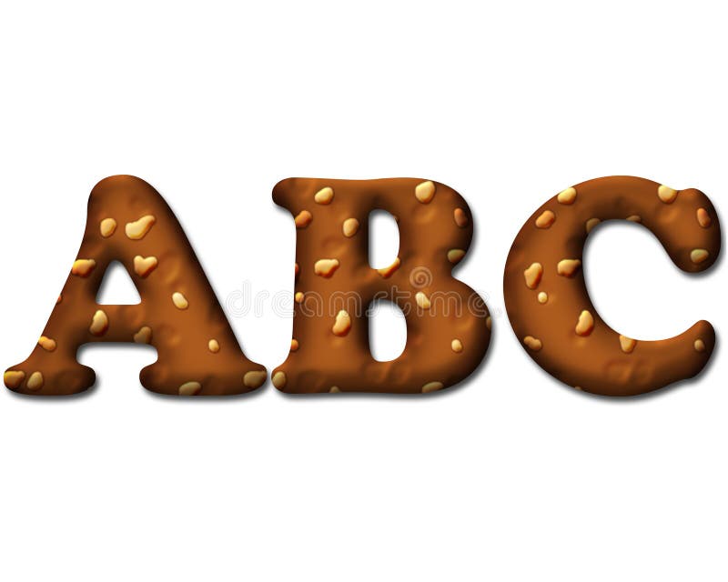 Isolated Illustration of Letters ABC Composed of Abstract Brown Texture ...