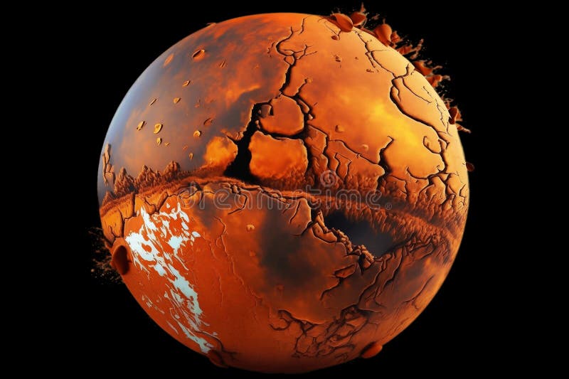 Isolated Illustration of Mars Planet on a Transparent Background ...