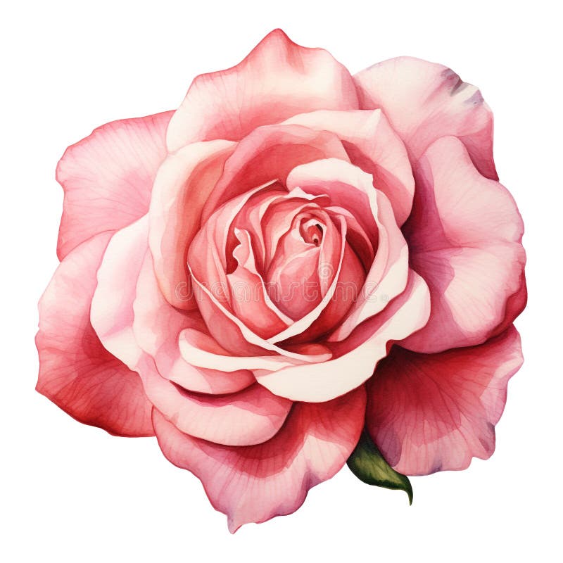 Isolated Illustration of Pink Rose Flower. Generative AI Stock ...