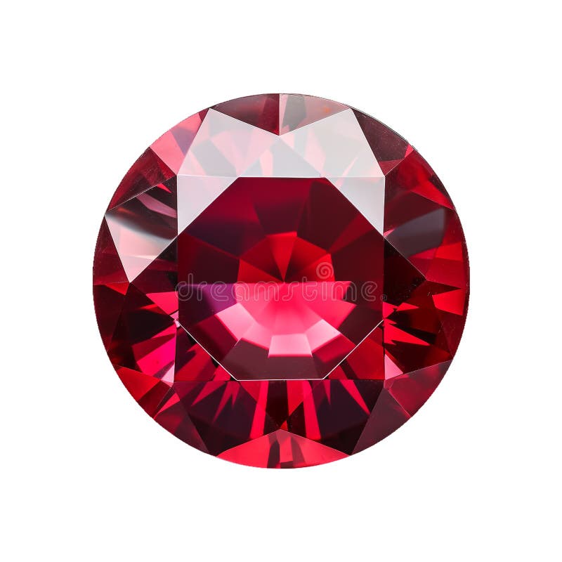 Isolated Illustration of Red Circle Ruby Gem Crystal. Generative AI ...