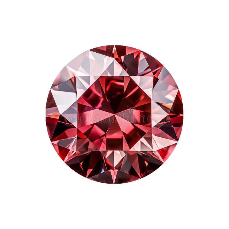 Isolated Illustration of Red Circle Ruby Gem Crystal. Generative AI ...