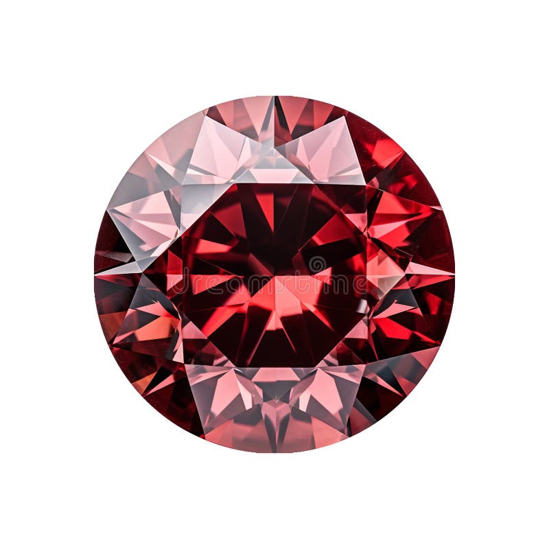 Isolated Illustration of Red Circle Ruby Gem Crystal. Generative AI ...