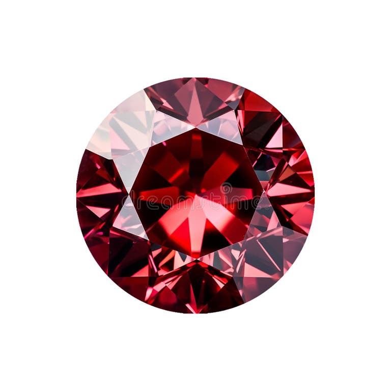 Isolated Illustration of Red Circle Ruby Gem Crystal. Generative AI ...