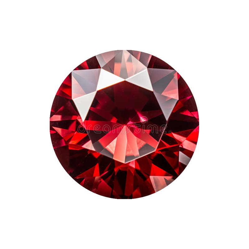 Isolated Illustration of Red Circle Ruby Gem Crystal. Generative AI ...