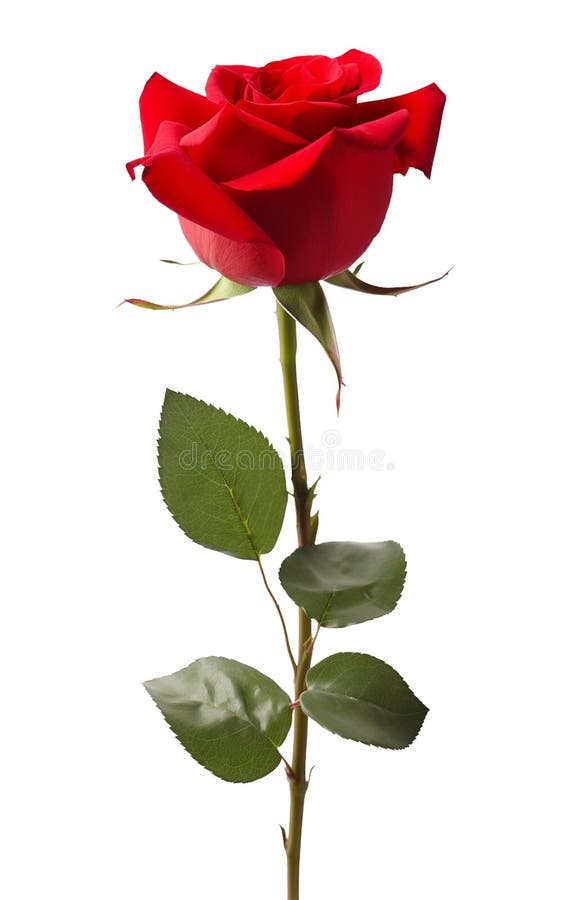Isolated Illustration of Red Rose Flower. Generative AI Stock ...